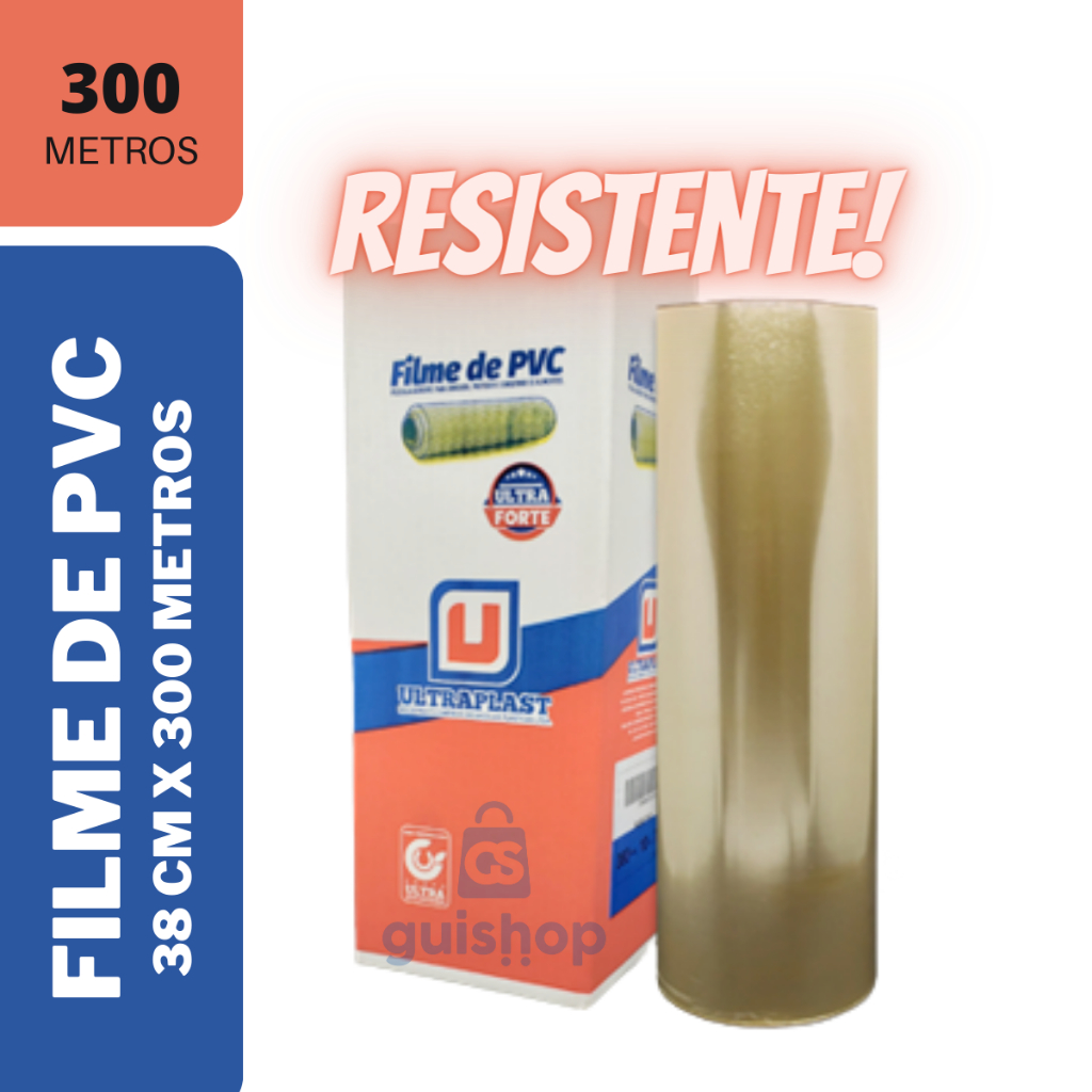 ROLO BOBINA PLÁSTICO FILME PVC 38CM X 300 METROS - ENVIO IMEDIATO | Shopee Brasil
