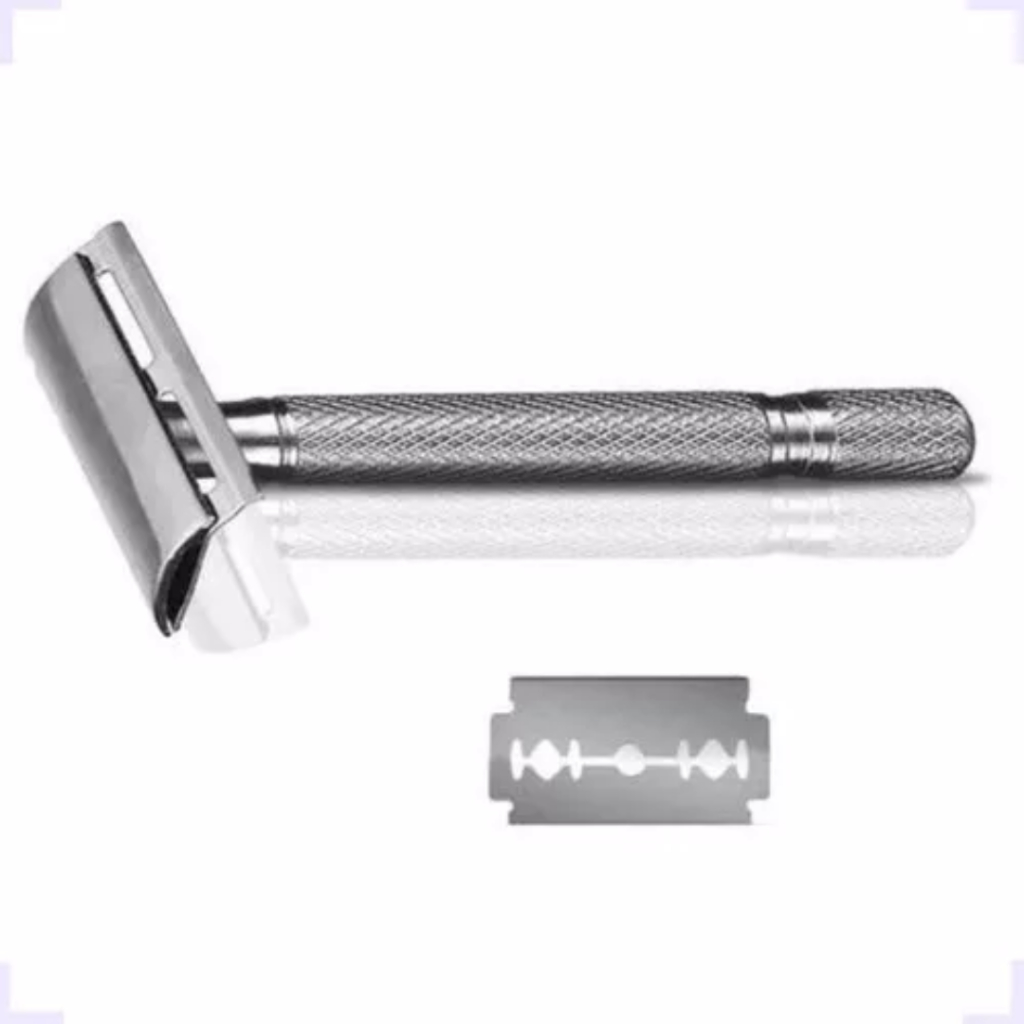 Aparelho Barbeador Clássico Em Aço Inox Retro Cabeça Flexível E Lâmina ...