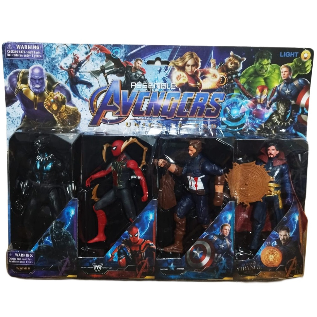 Kit Bonecos Super Heróis Avengers Marvel vingadores 4 Figuras de Ação ...