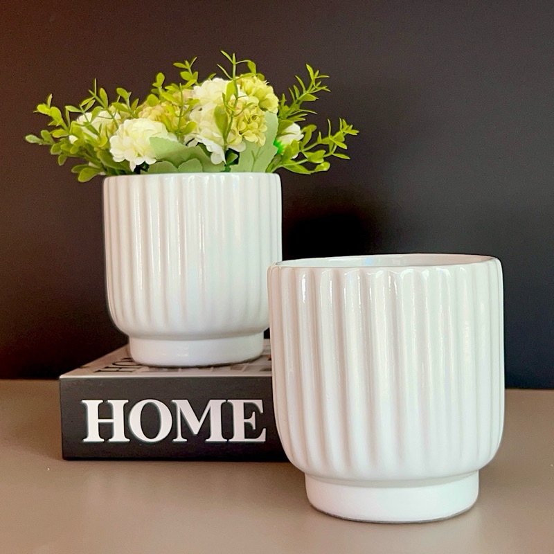 Vaso Decorativo Cachepot Roma Cerâmica Grande - Enfeites para Sala ...