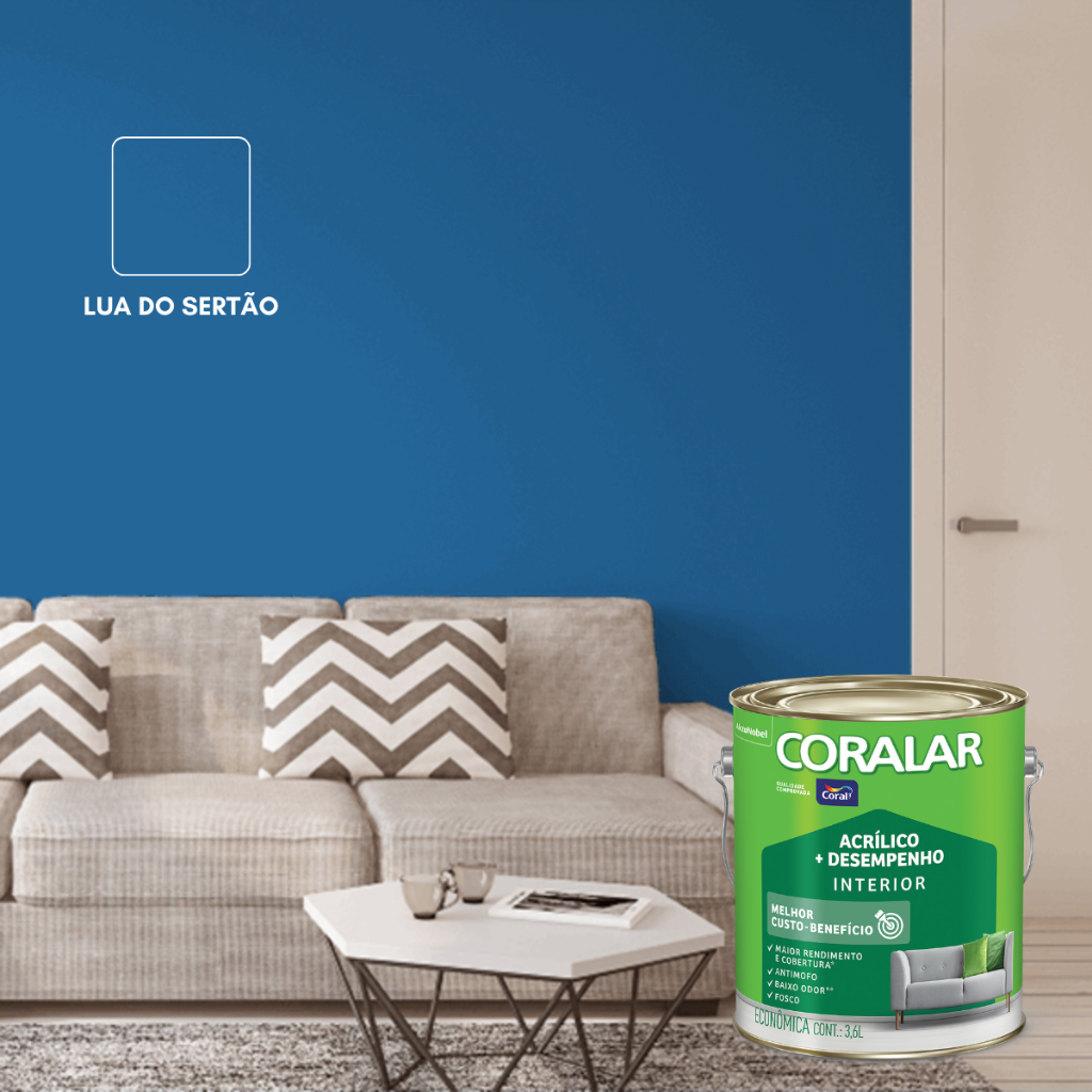 Tinta Coralar Lua do sertão Anti Mofo Acrica Parede 3,6 Litros Escolha ...