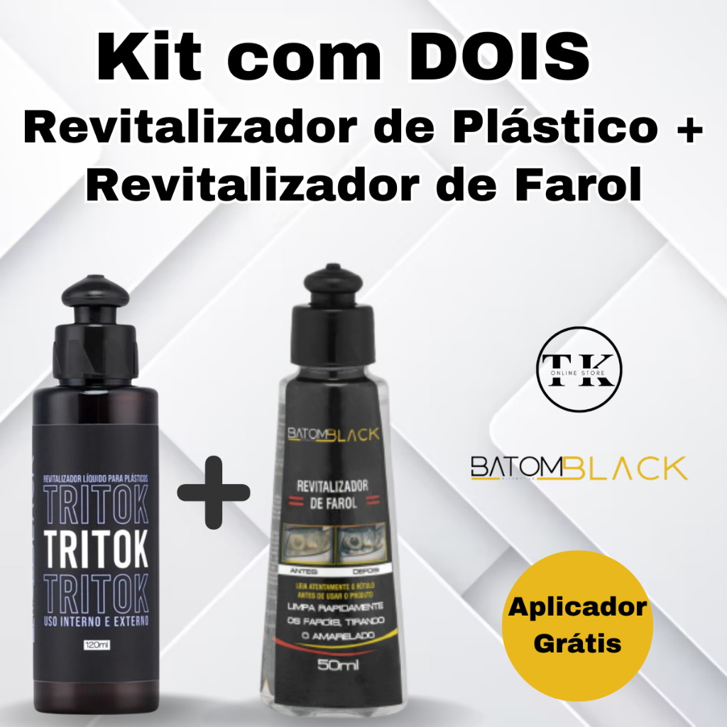 Kit com Revitalizador de Plásticos TRITOK + Revitalizador de Farol ...