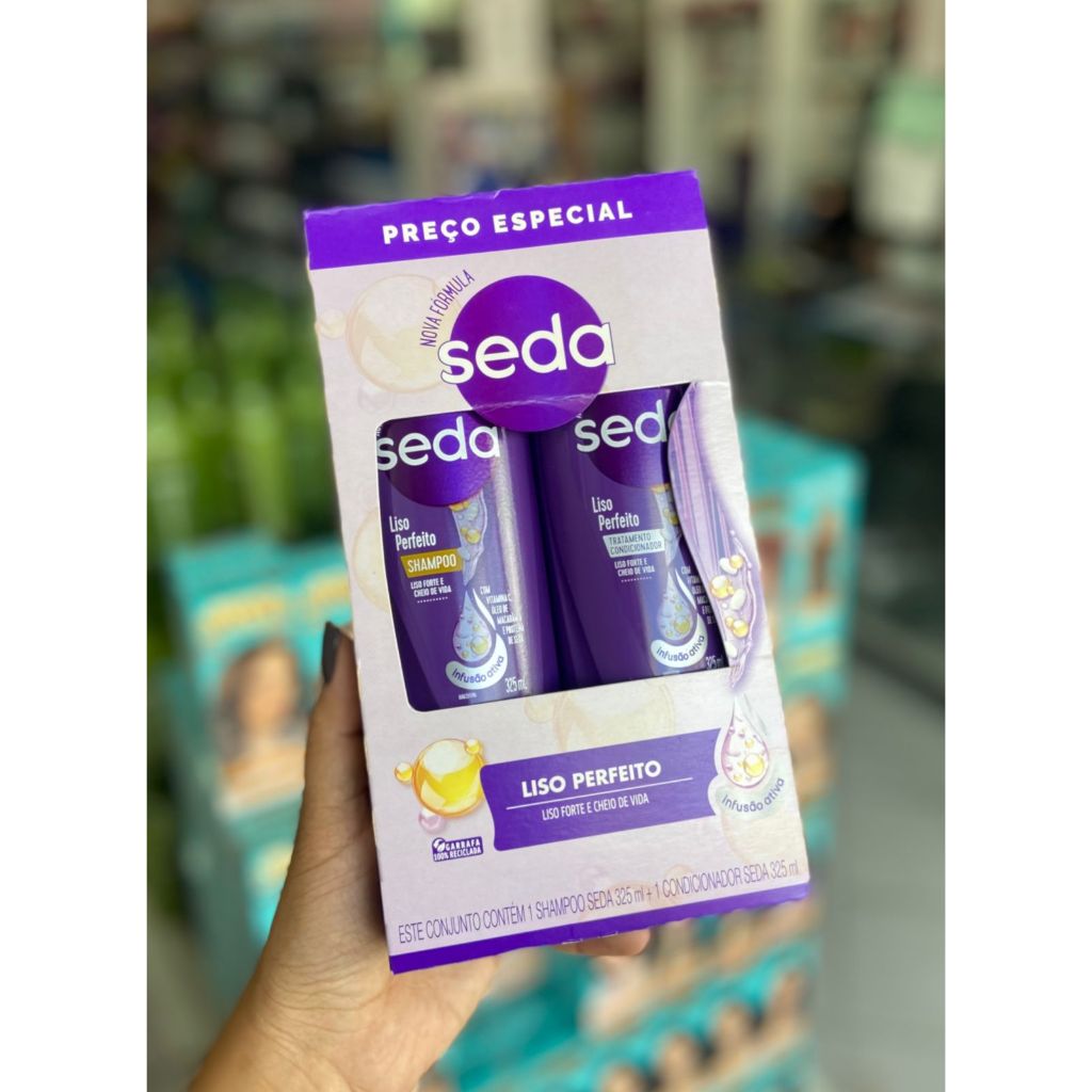 Kit Seda Liso Perfeito Shampoo + Condicionador 325ml | Shopee Brasil