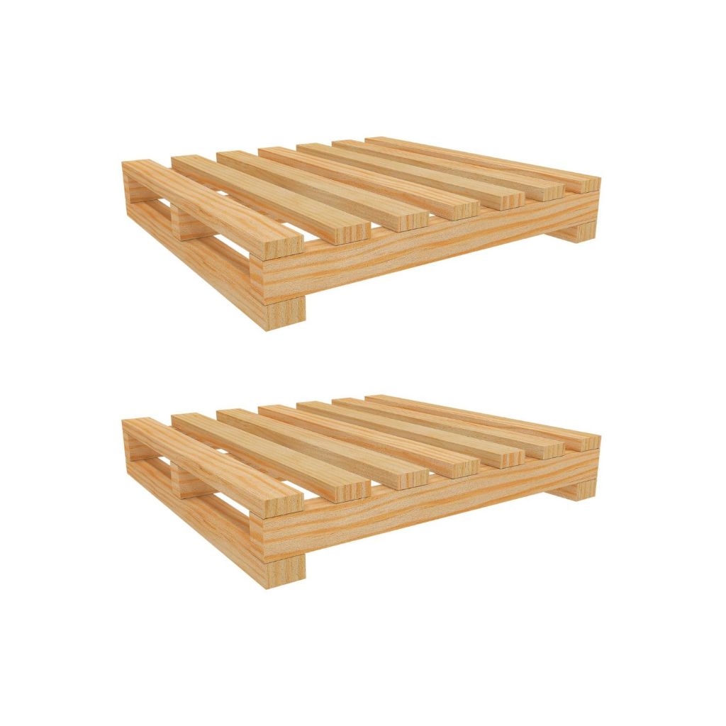 Kit 2 Estrados de Madeira Pinus Clara | Shopee Brasil