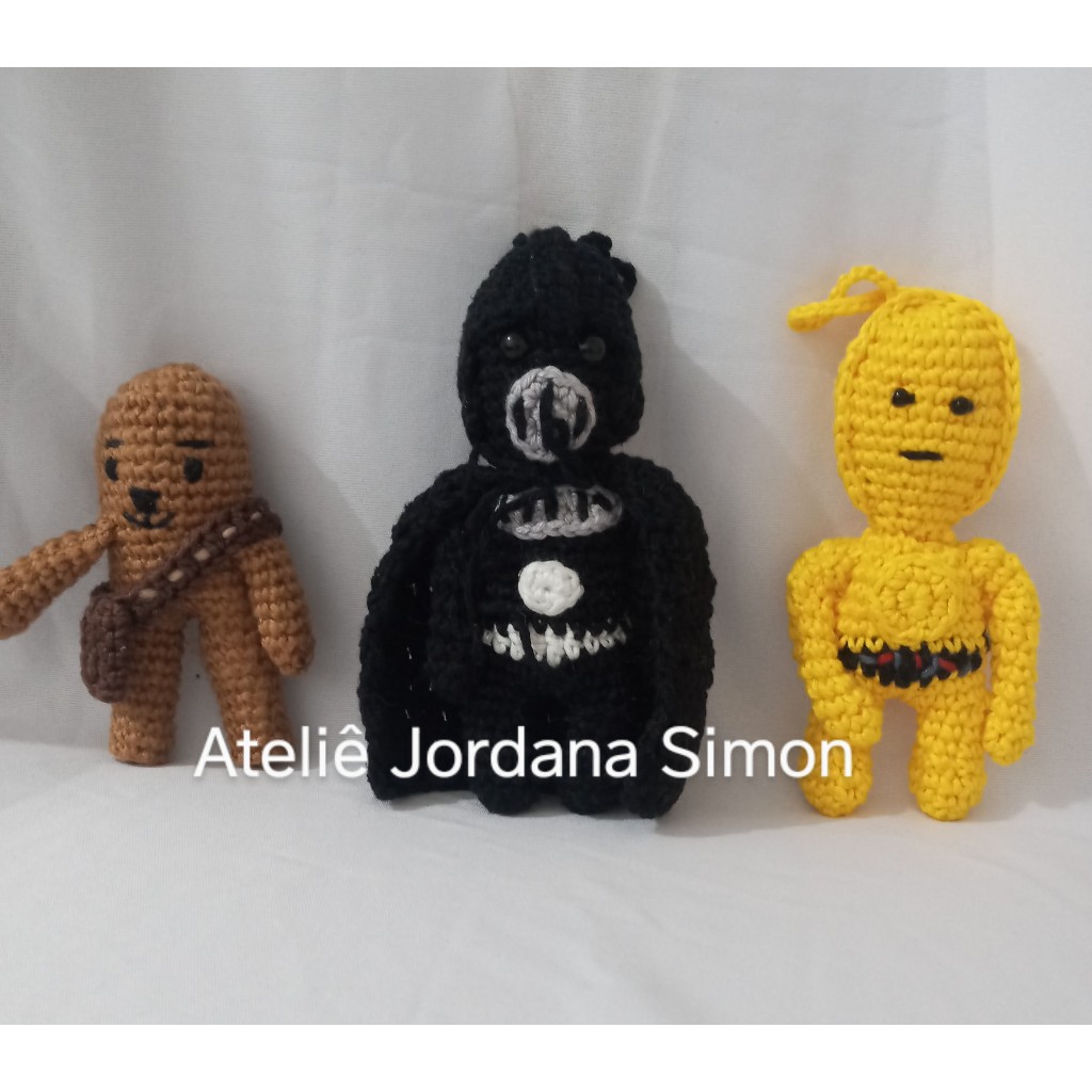 Amigurumi kit trio Darth Vader, C3PO, Chewbaca | Shopee Brasil