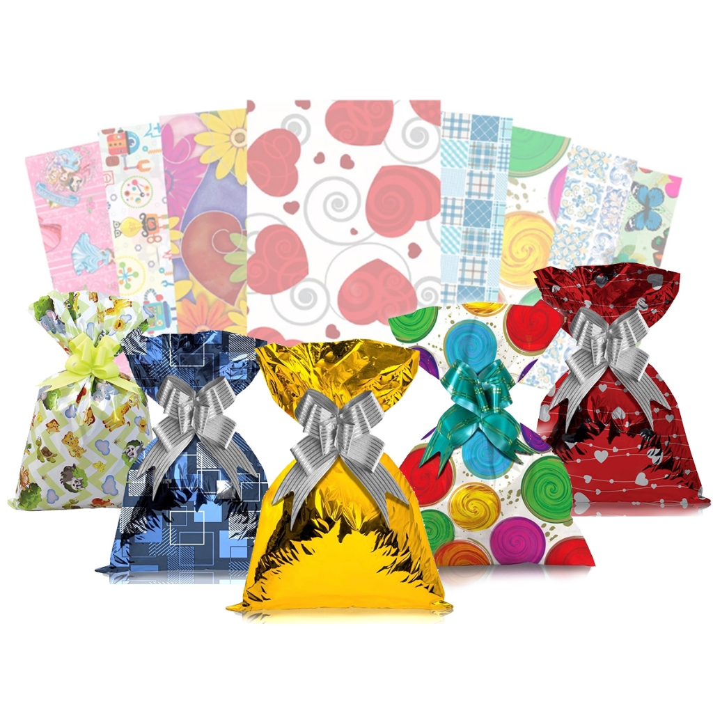 EMBALAGEM DE PRESENTE METALIZADO 30x45 50 UNIDADES | Shopee Brasil