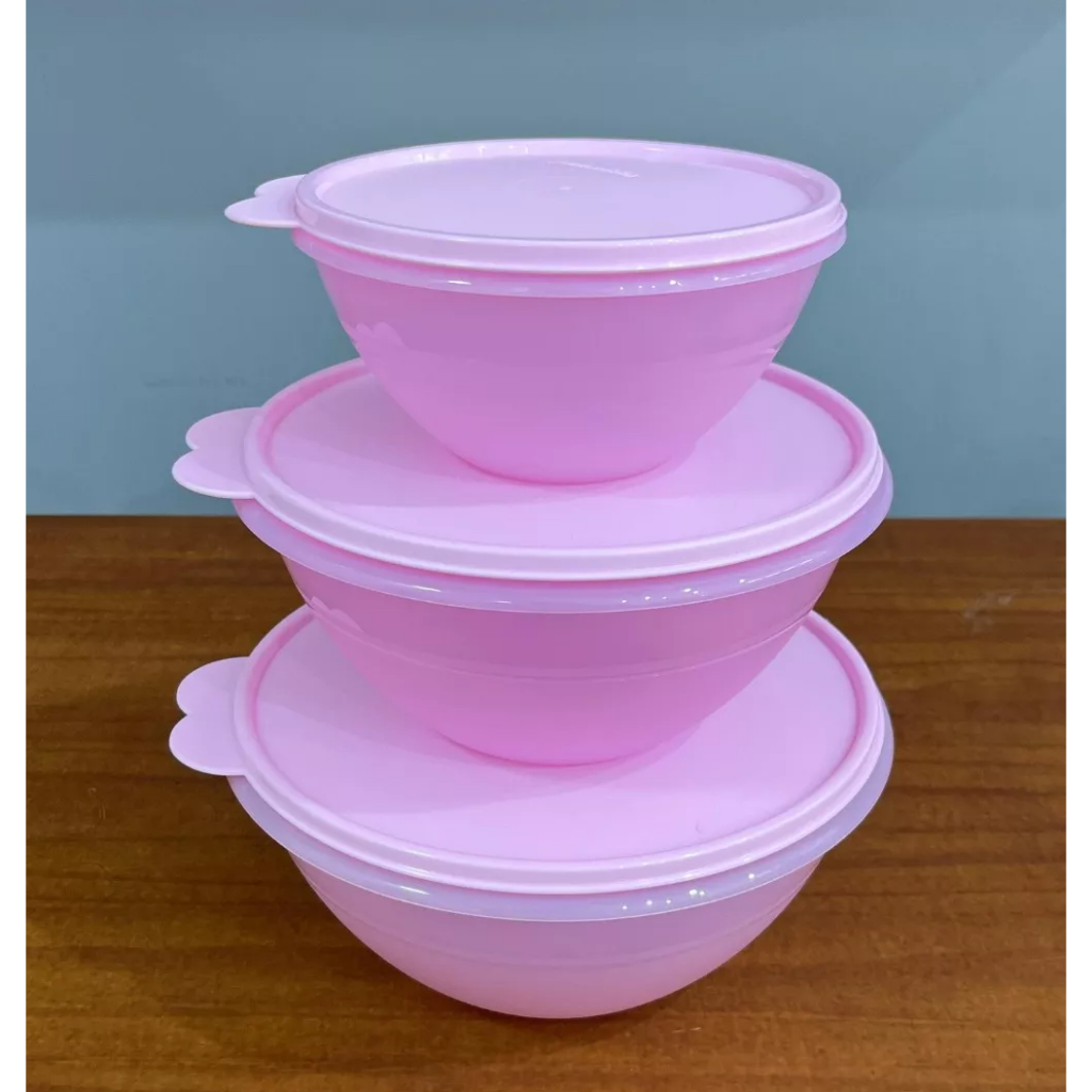Kit 3 Tigelas maravilhosas Tupperware rosa | Shopee Brasil