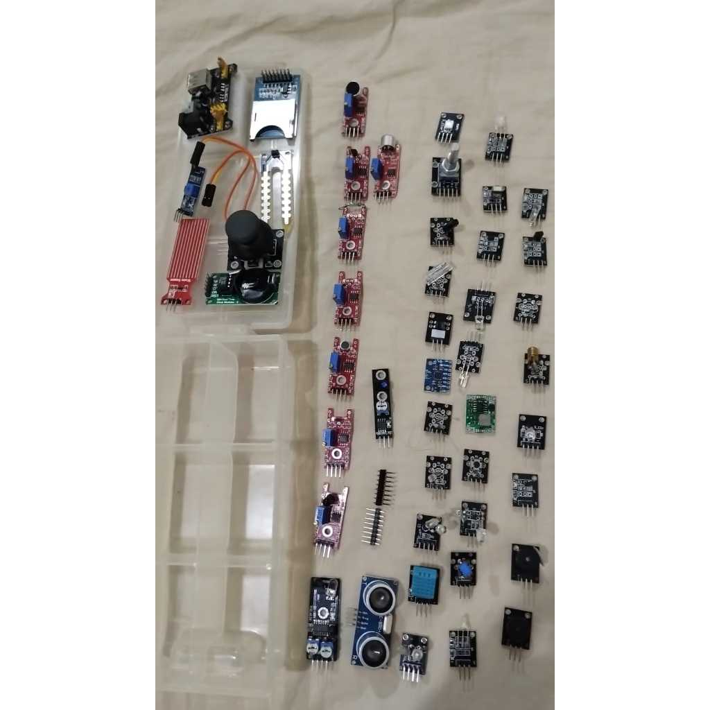 Kit arduino R3 mega 2560 lcd1602 hc-sr04 dupont caixa + 45 Sensores ...