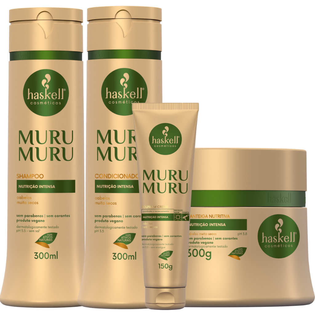 Kit Haskell Murumuru Shampoo Cond Máscara 300ml Leave In 150g | Shopee Brasil