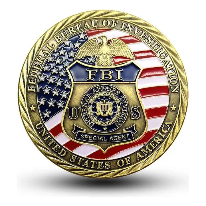 Medalha distintivo F B I banhada a ouro 24k Colecionador | Shopee Brasil