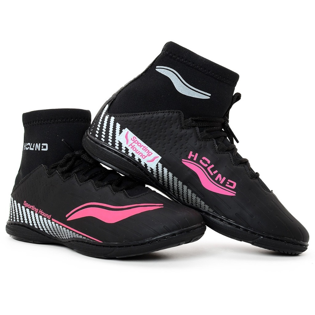 Chuteira Futsal Feminina Infantil e adulto Cano Alto Botinha De Quadra Unisex Costurada ...