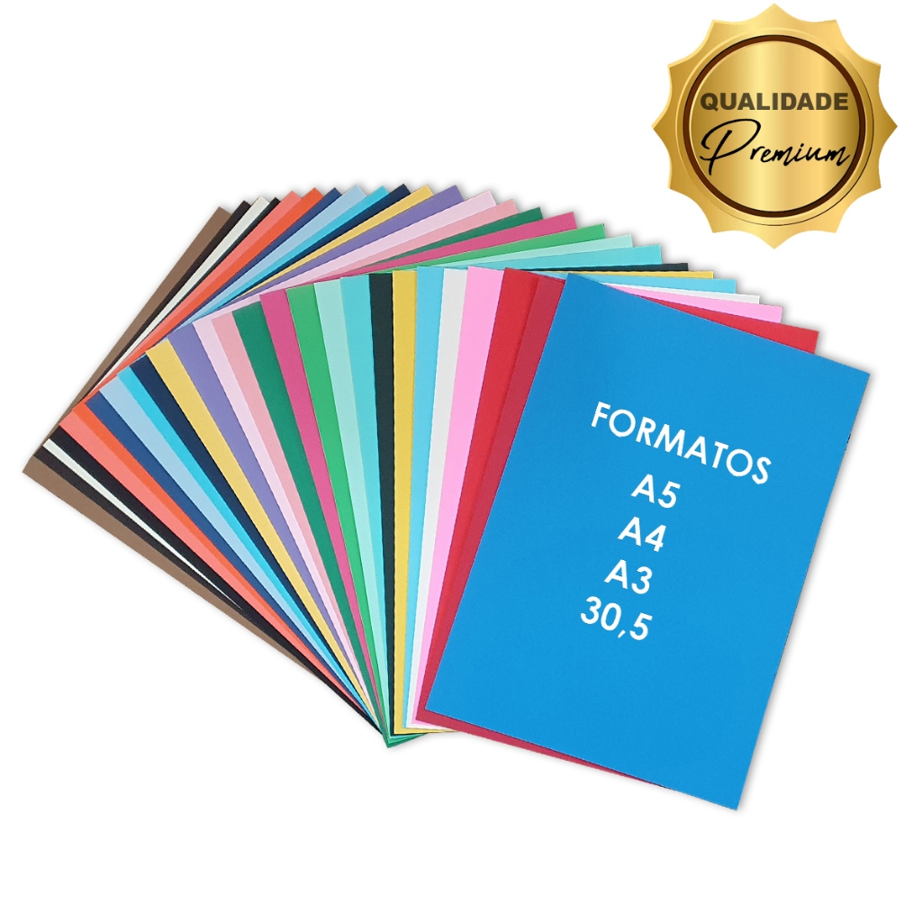 Papel Color Plus 10 Cores Diferentes Kit Misto 180g - Desconto no Preço