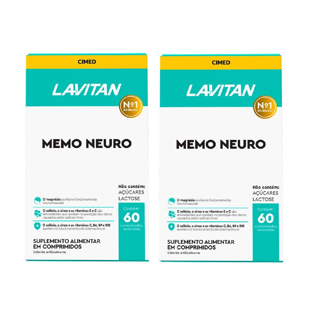 Kit 2 Vitamina Lavitan Memo Neuro 60 Comprimidos - Cimed | Shopee Brasil