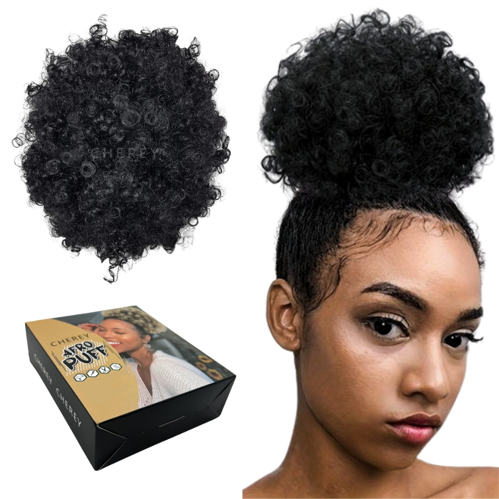 Coque Afro Puff Cacheado Aplique Cabelo Crespo | Shopee Brasil
