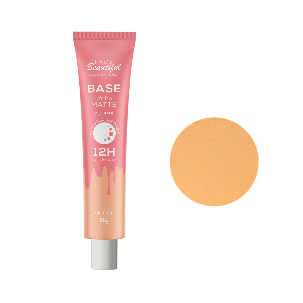 Base com Efeito Matte Cobertura Média Alta Face Beautiful 25g | Shopee ...
