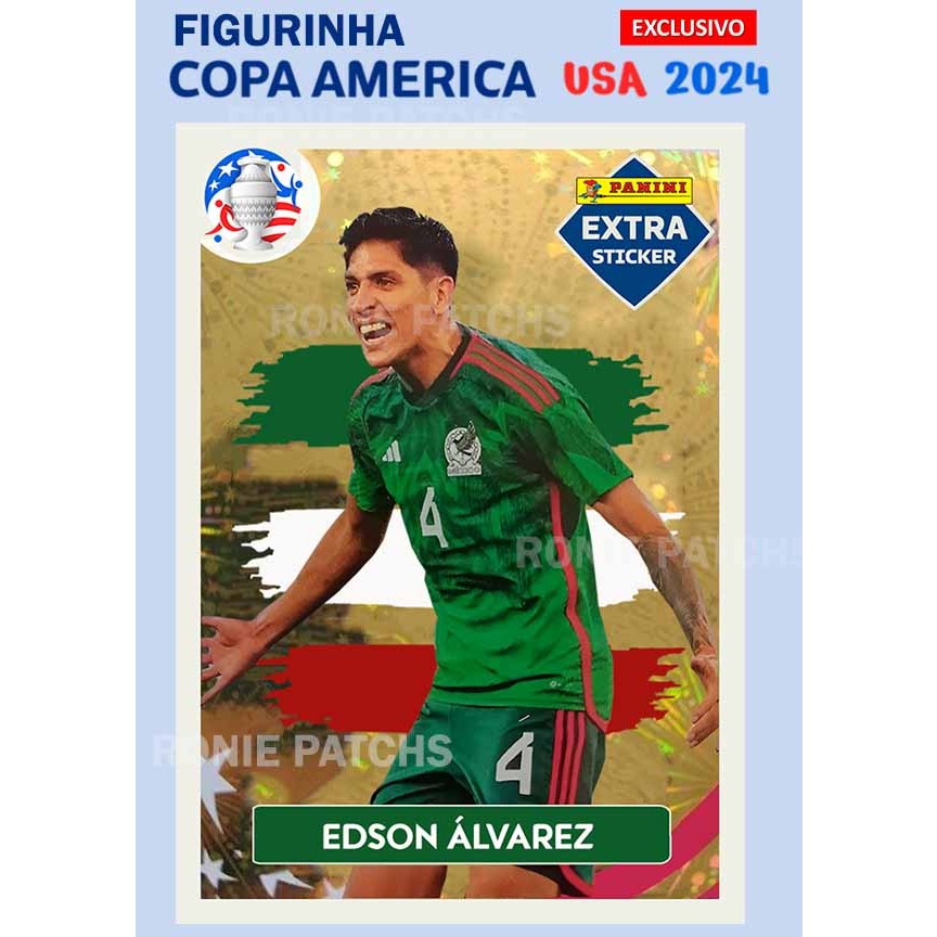 Figurinha Copa América 2024 EXTRA STICKER GOLD EDSON ÁLVAREZ | Shopee ...