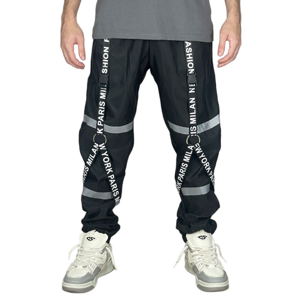 Calça Cargo Jogger Estilo Gringa Correte Preta Larga Rapper Trapper ...