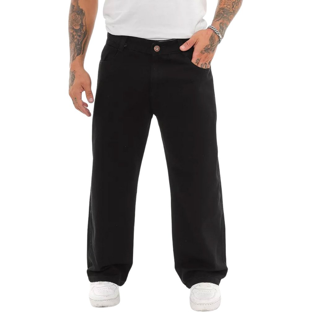 Calça Jeans Masculina Premium Baggy Balão Estilo Americana Rapper Bag