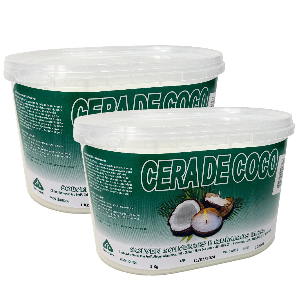 Pote Cera De Coco Pote 2kg Parafina Para Velas Aromáticas | Shopee Brasil