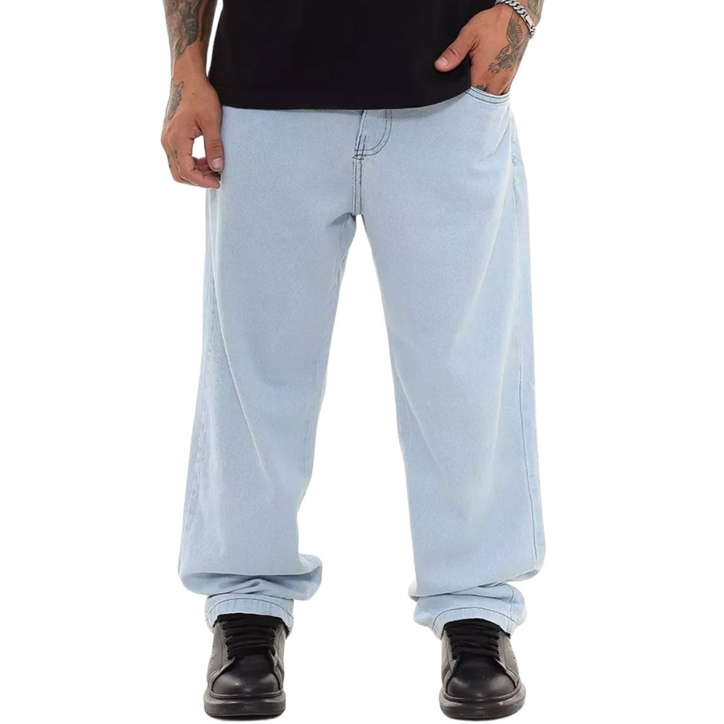 Calça Balão Baggy Masculina Corte Reto Larga Premium Estilo Gringo ...
