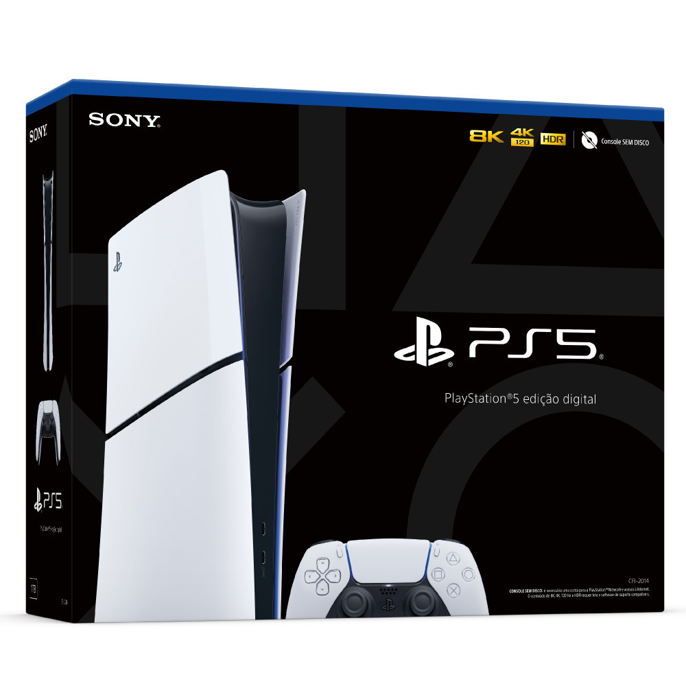 Console PS5 Slim 1TB Digital Edition - Branco LACRADO NOTAFISCAL ENVIO ...