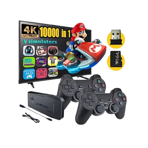 Video Game Retrô Game Stick Lite 4K Pen Drive Com 2 Controles sem Fio ...