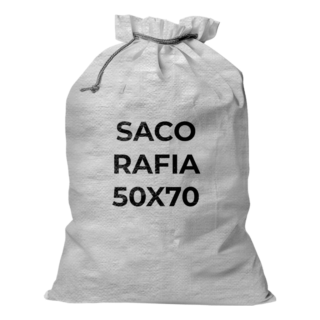 Kit 50 Unidades Saco Ráfia REFORÇADO 50x70cm Novo Branco Liso Sacaria ...
