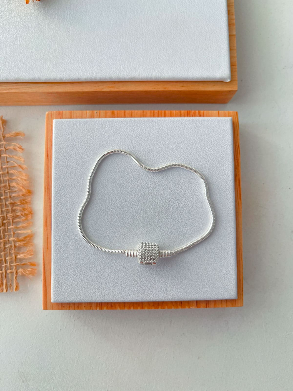 Pulseira Prata 925 Certificada Berloque Cilindro Cravejado sem Logo 2mm ...