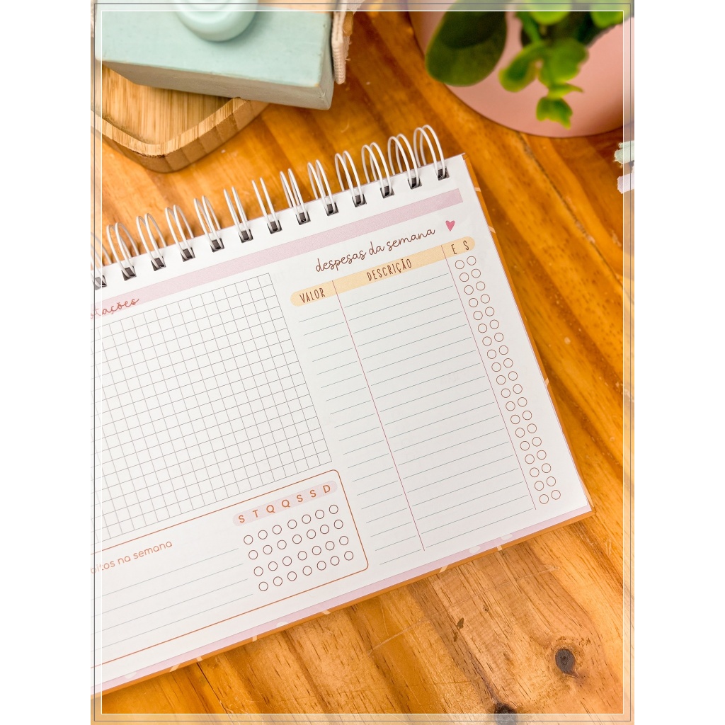 Desk planner A5, planner mensal, planner semanal, planner de mesa ...