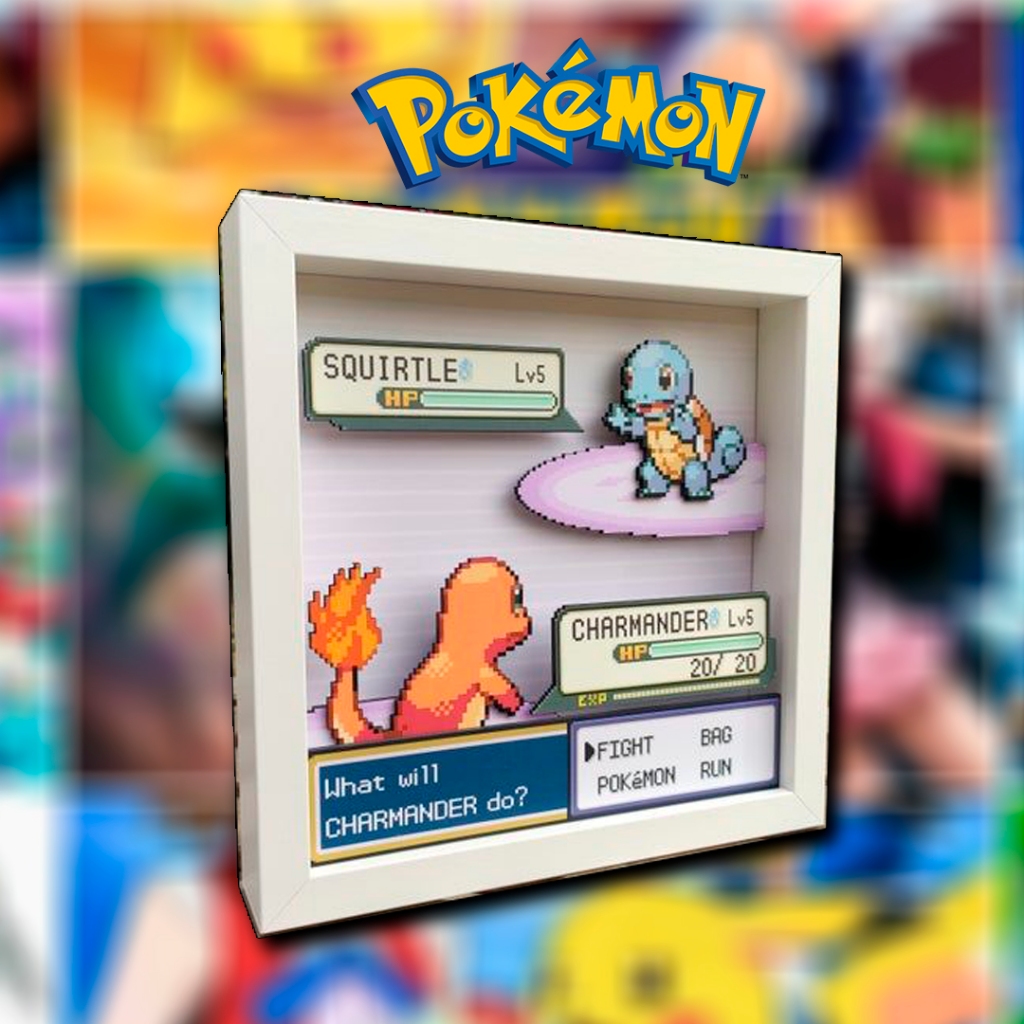 Quadro 3D Pokemon batalha (GBA) ESCOLHA SEUS POKEMONS | Shopee Brasil