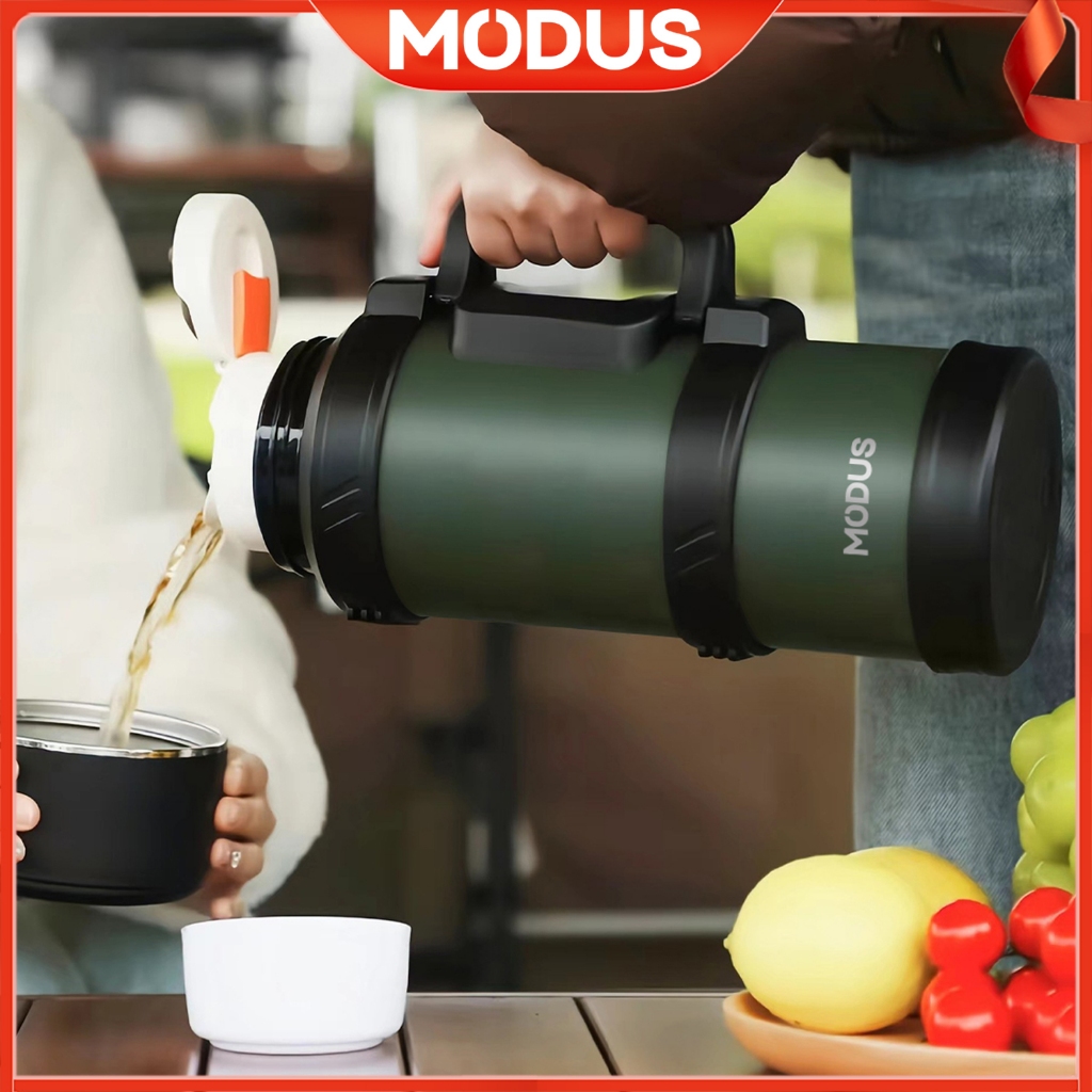 MODUS Garrafa Térmica De Inox 2,5 Litros Cor Preto/Verde | Shopee Brasil