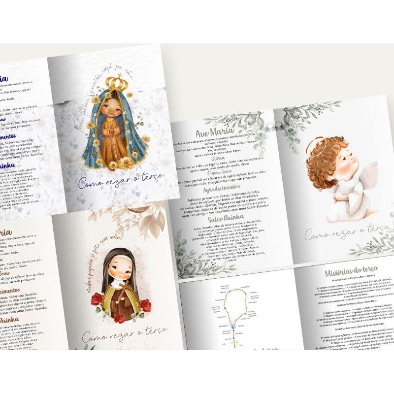 15 Unidades Mini Livro Rezar o Terço para Lembrancinha Aniversário ...