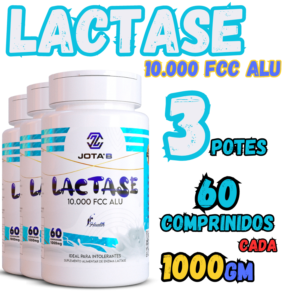 Enzima Lactase 10.000 FCC 60 Comprimidos tolerancia a derivado de leite ...