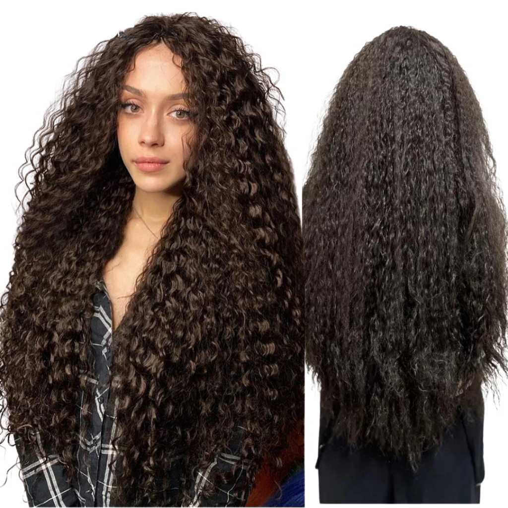 Peruca Lace Wig Afro Cacheada Black Fibra Orgânica Comprida | Shopee Brasil