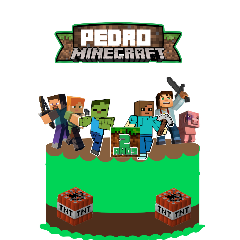 TOPO DE BOLO MINECRAFT | Shopee Brasil