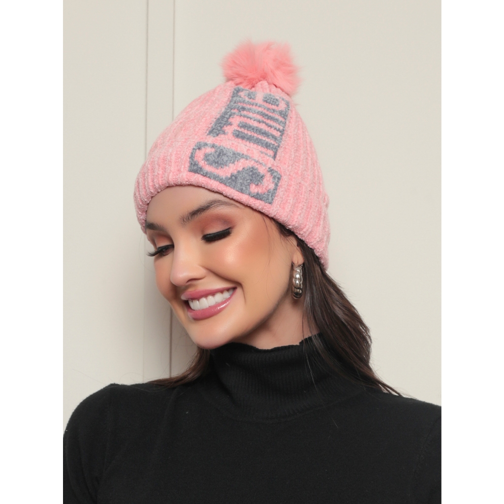 Touca Feminina de inverno Gorro Toca de frio Tendencia Smile 2024 ...