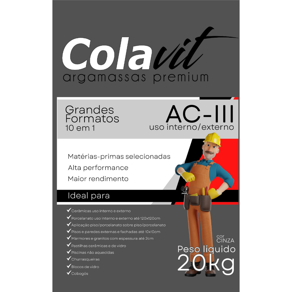 Argamassa AC3 10 em 1 - Colavit | Shopee Brasil