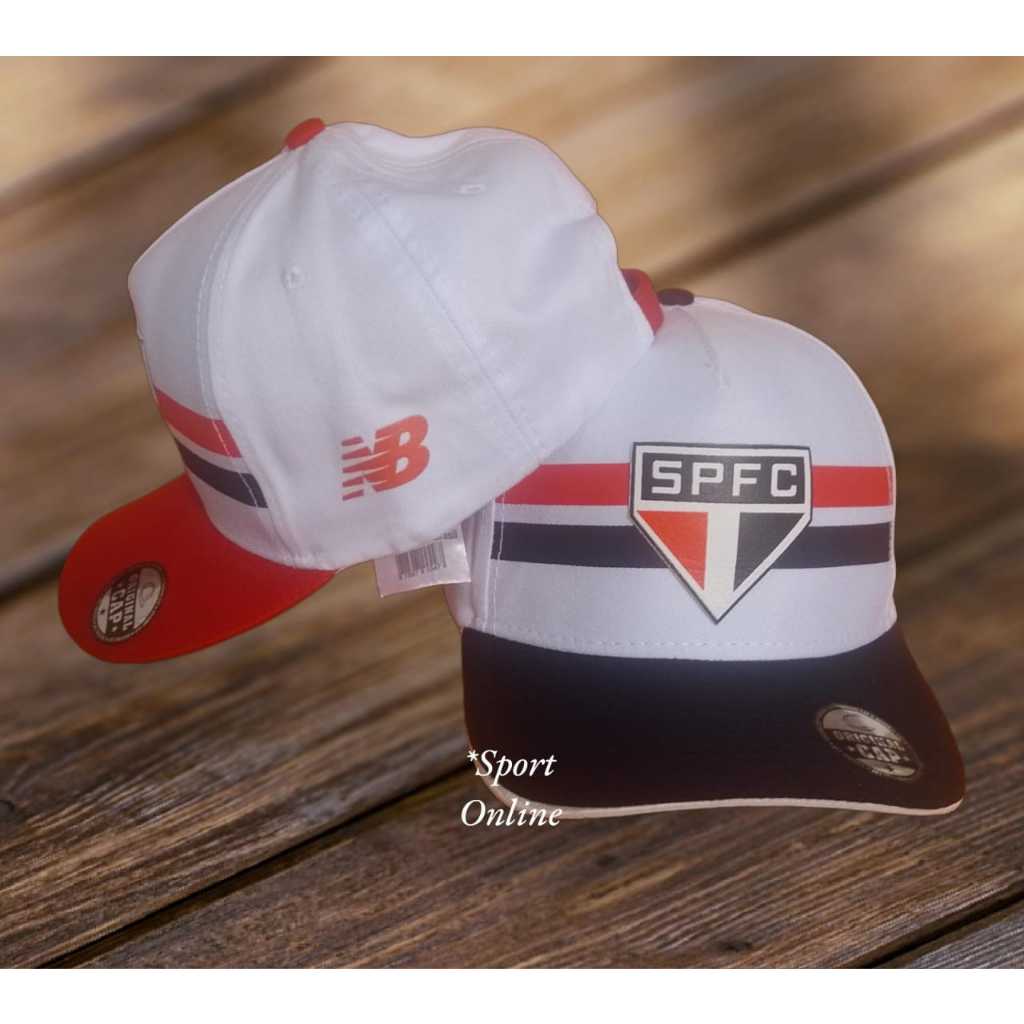 Boné do São Paulo 1°Linha Branco com Símbolo Emborrachado Aba Curva ...