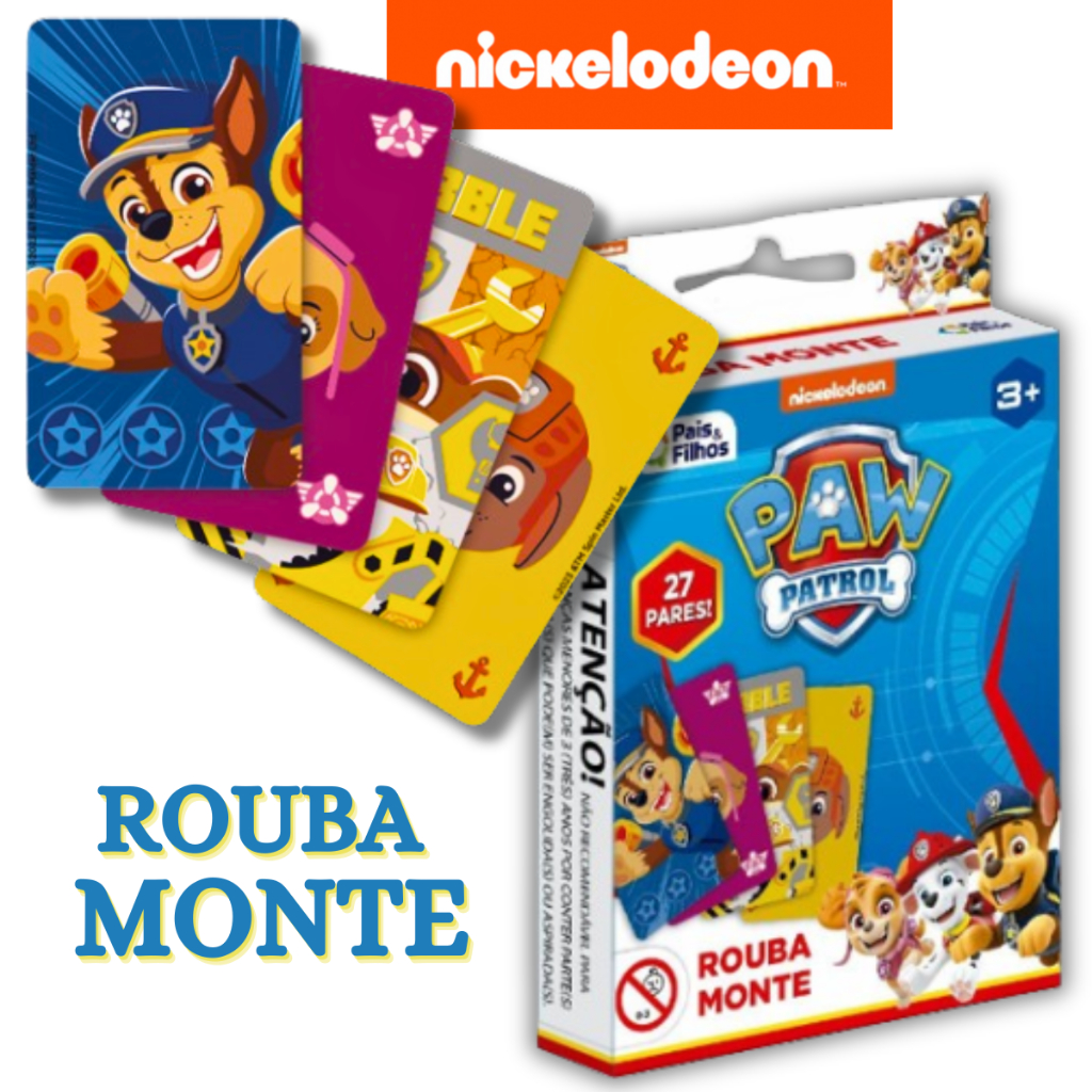 Jogo De Cartas Rouba Monte Patrulha Canina Com 55 Cartas Infantil ...