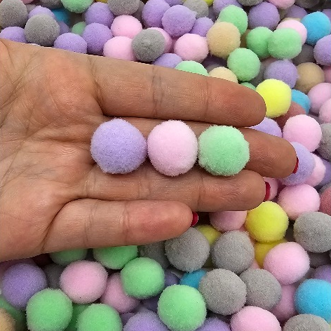 Aplique PomPom 20mm para laços e tiaras - Kit com 20, 50 ou 100 ...