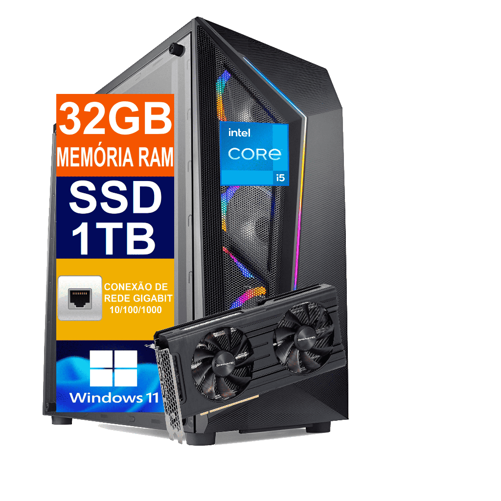 PC Gamer Cpu Intel Core I5 12400F / Ssd 1TB NVME / 32GB Memória Ram ...