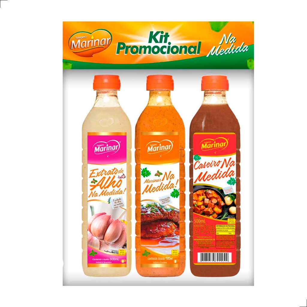 Marinar Kit Com 3 Temperos Na Medida 500Ml | Shopee Brasil