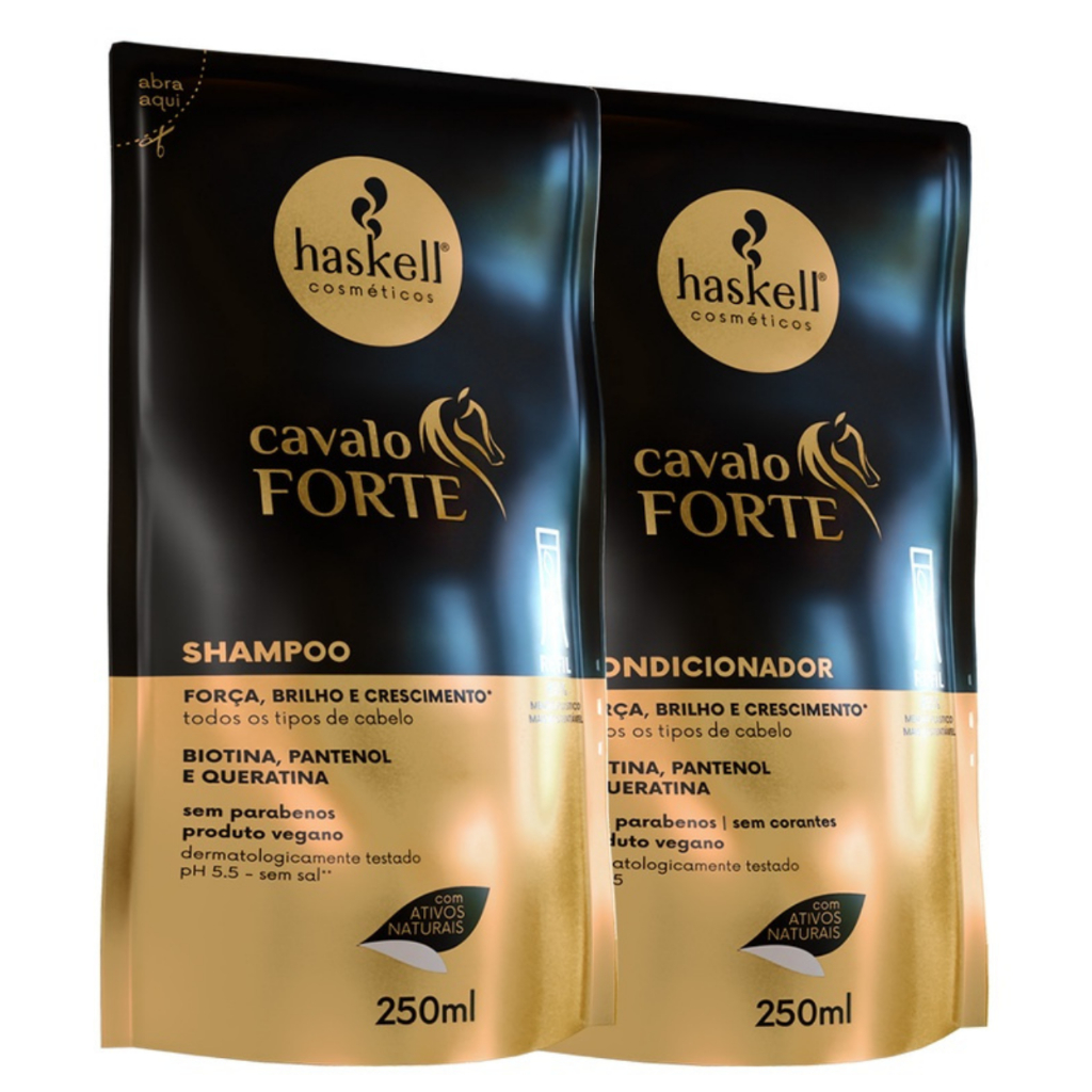 Kit Refil Haskell Cavalo Forte Shampoo Condicionador 250Ml | Shopee Brasil