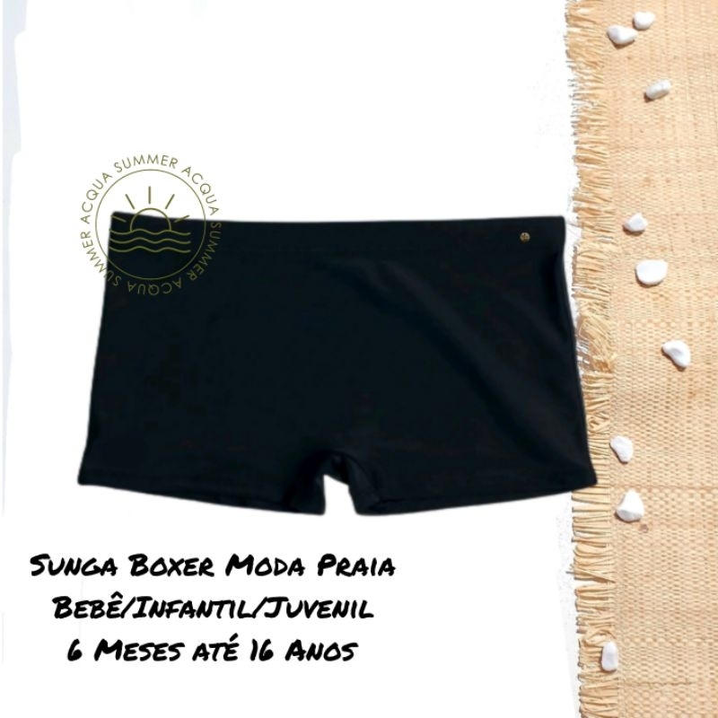 Sunga Boxer Infantil Juvenil Bebê/Short de Banho Moda Praia e Piscina ...