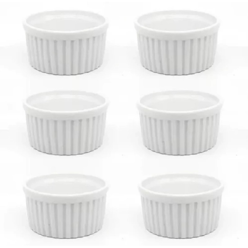 Kit 6 Ramekin /Pote De Molho 205 ml De Porcelana (grande) | Shopee Brasil