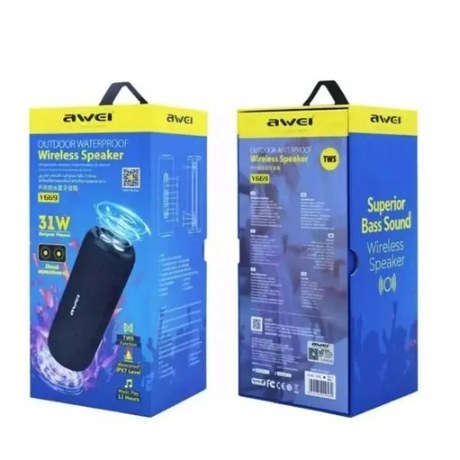 Caixa de Som Awei Y669 Bluetooth Original TWS | Shopee Brasil