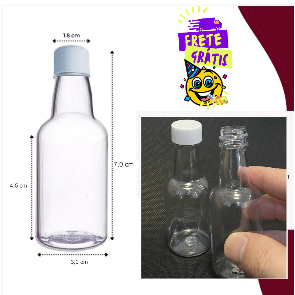 Garrafinhas lembrancinha PET 30 ml Plástica kit 20 Un c/ Rótulo Personalizado | Shopee Brasil
