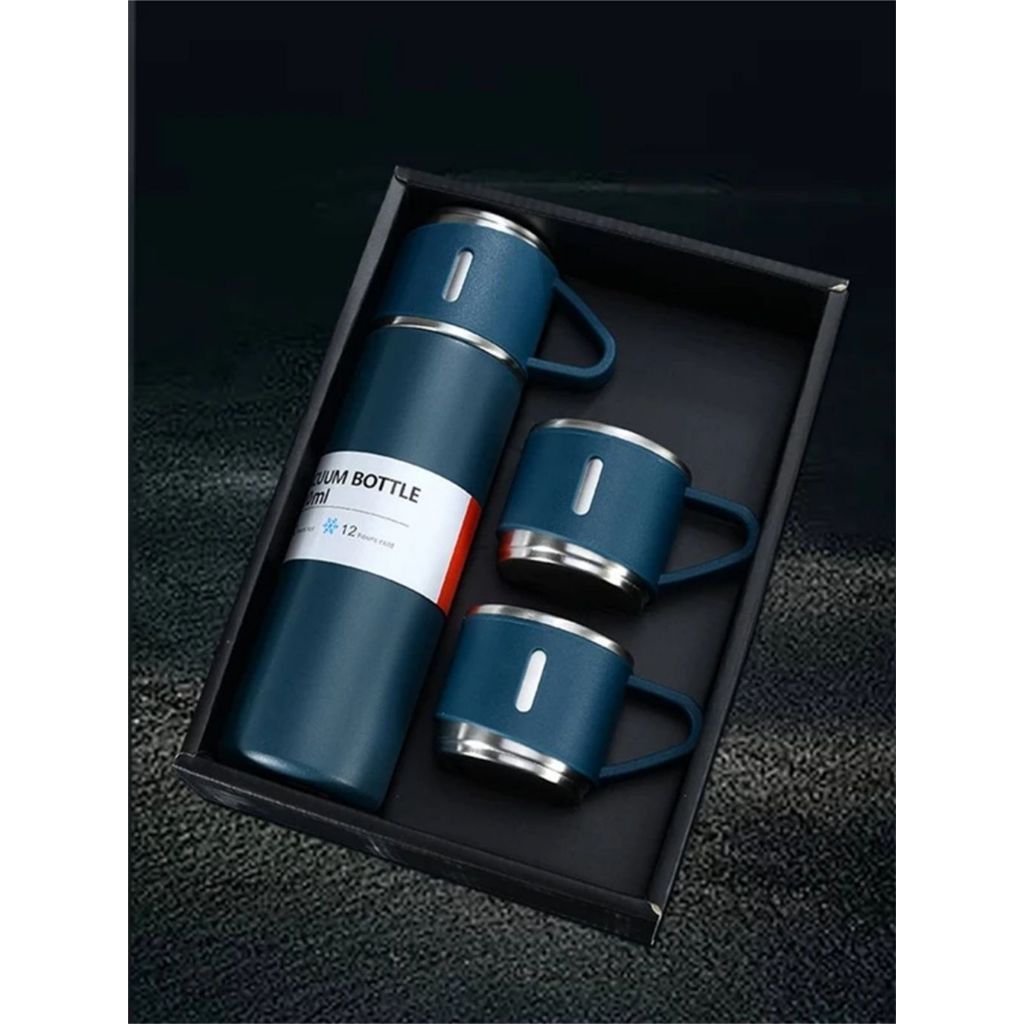 Kit Garrafa Térmica Inox Com 3 Xícaras 500ml | Shopee Brasil