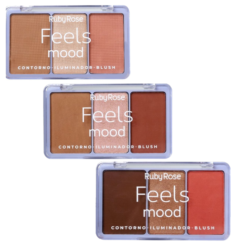 Paleta De Contorno Iluminador Blush Feels Mood Hb75261 - Ruby Rose | Shopee Brasil