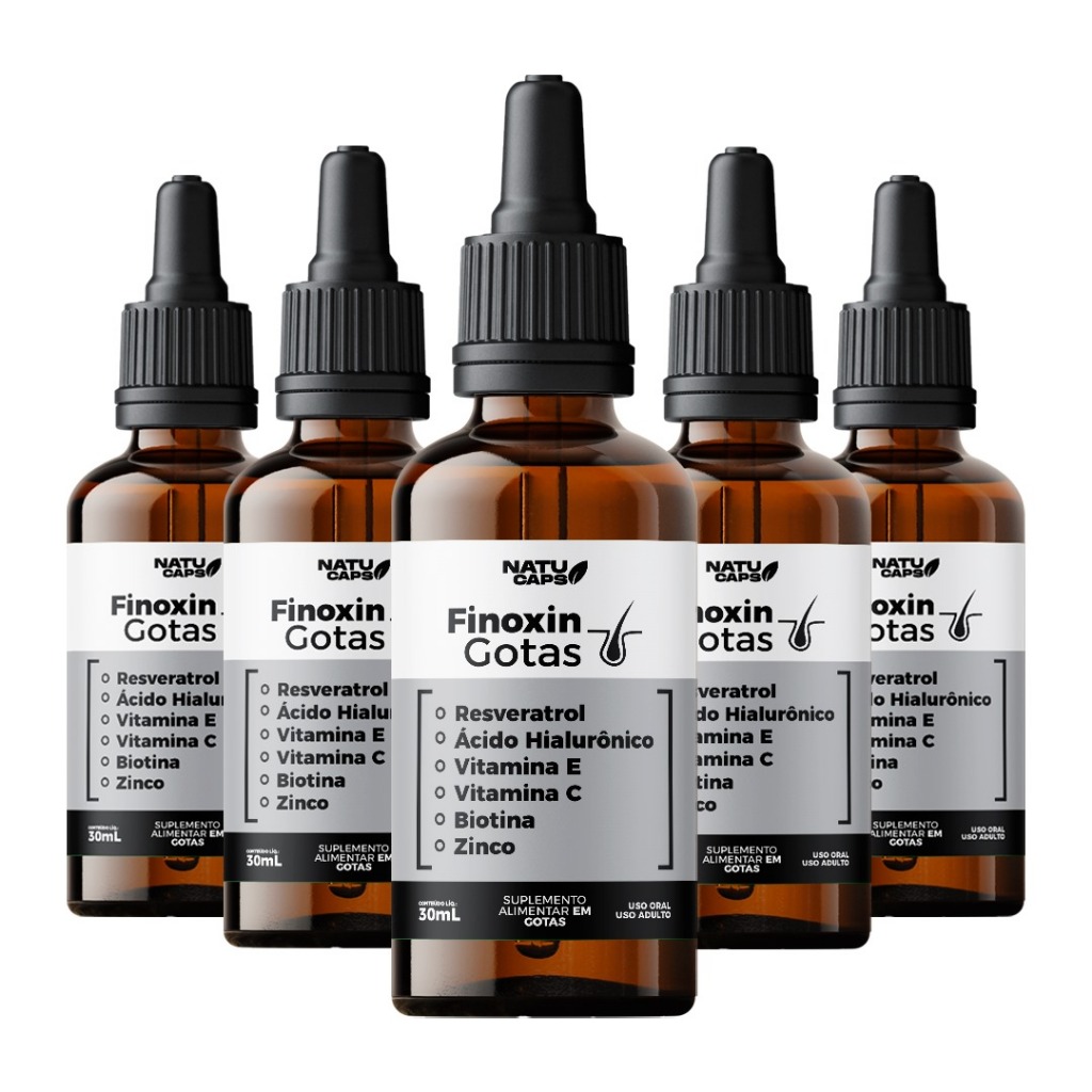 Kit 5 Frascos Finoxin Gotas 30ml Original - Natucaps | Shopee Brasil
